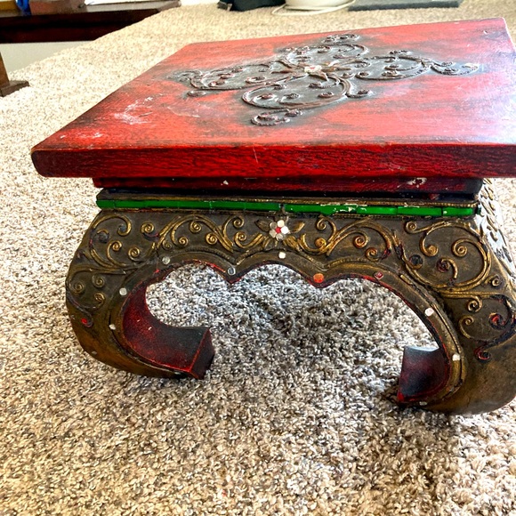 Vintage | Accents | Vintage Thai Pedestal Plant Stand Stool Alter Opium ...